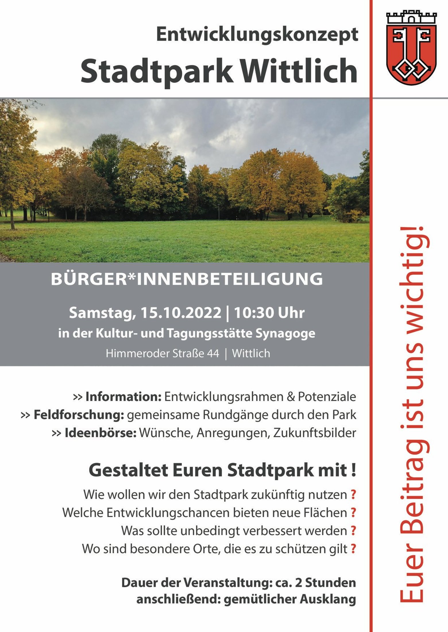 Bürgerinnenbeteiligung Stadtpark | Stadt Wittlich